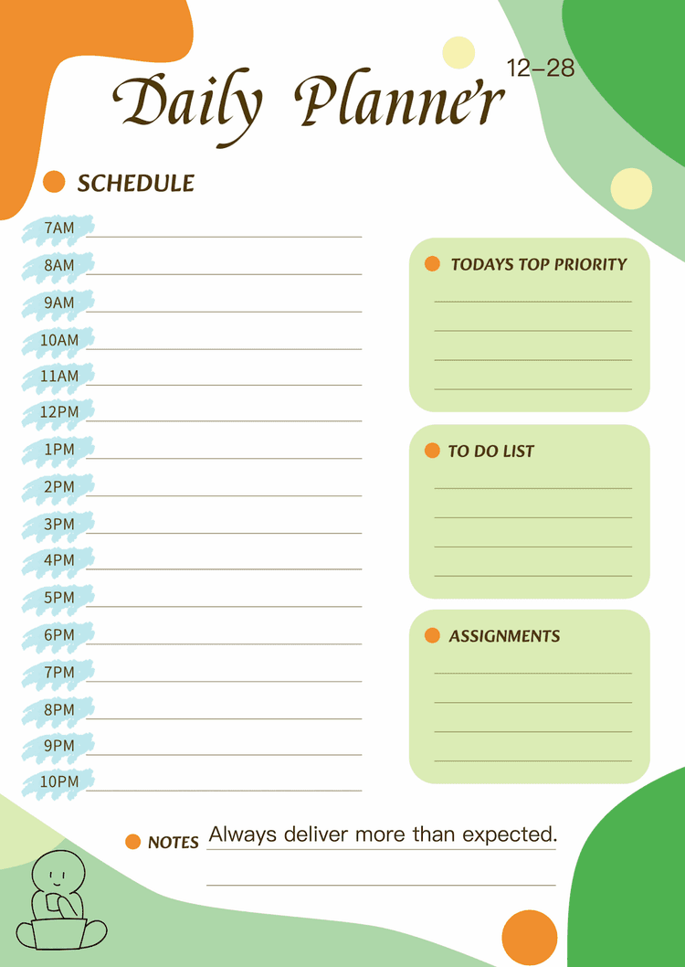Elevate Productivity with Printed Daily Schedules for Free